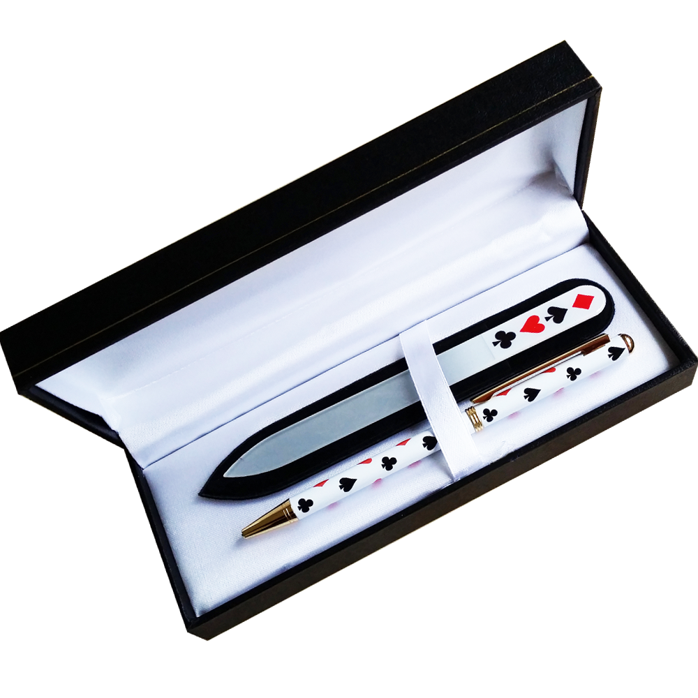 Bridge Pen and Glass Nailfile Gift Set - New Designs for Bridge