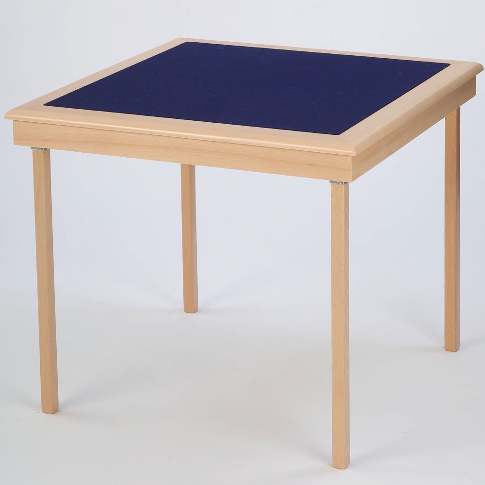 Pelissier Royal card table with natural beech finish and blue baize ...
